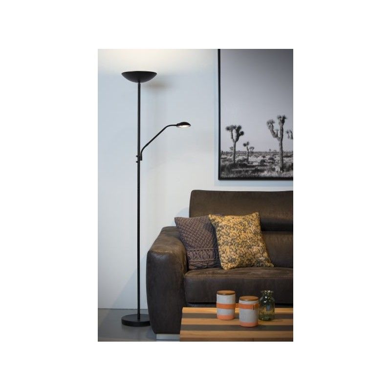 Zwarte staande leeslamp modern, Zenith, 20W, 3000K LED | Lampgigant