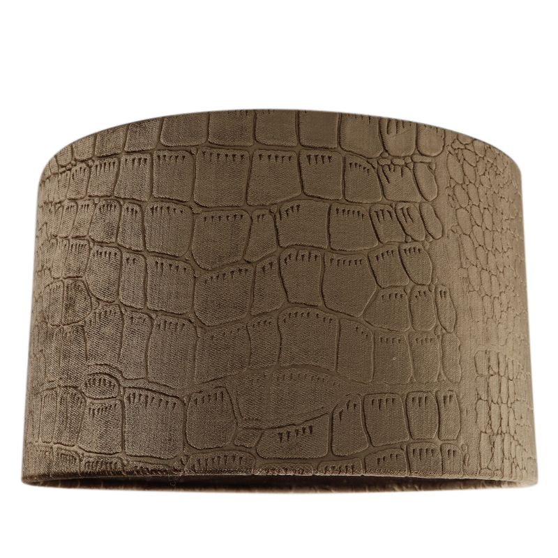 30 cm velours bruine lampenkap croco stof, Emilius | Lampgigant