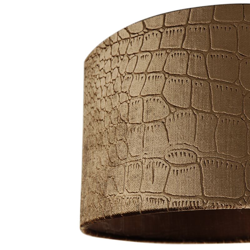 30 cm velours bruine lampenkap croco stof, Emilius | Lampgigant