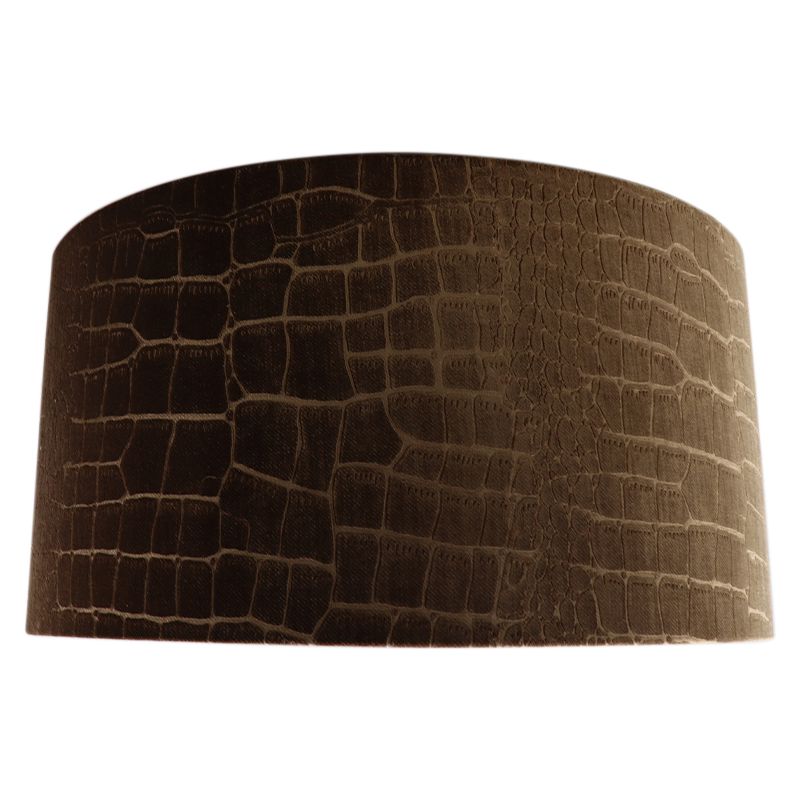 50 cm velours bruine lampenkap croco stof, Emilius | Lampgigant