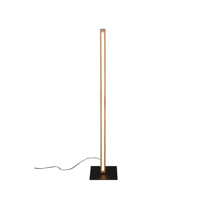 Moderne staande leeslamp hout, Kelley, 20W, 3000K LED, met schakelaar ...