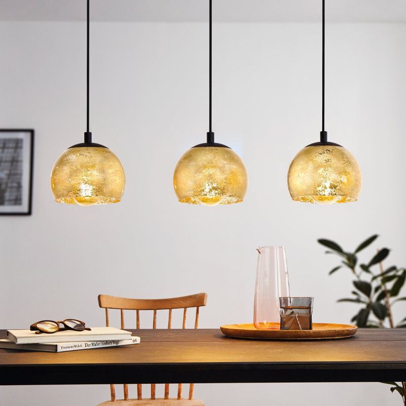 Gouden design hanglamp glas, Gaston | Lampgigant