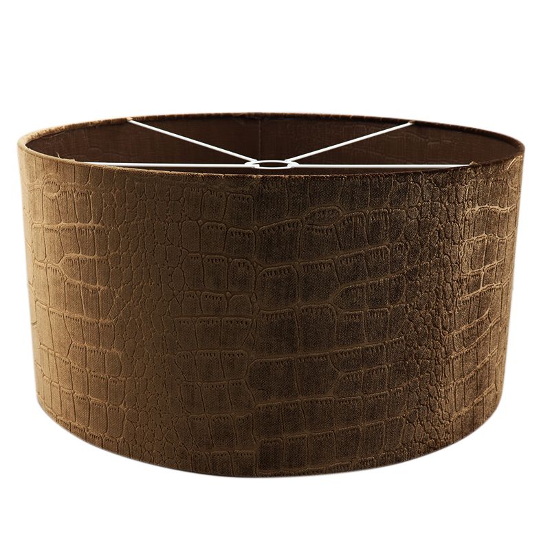 50 cm velours bruine lampenkap croco stof, Emilius | Lampgigant