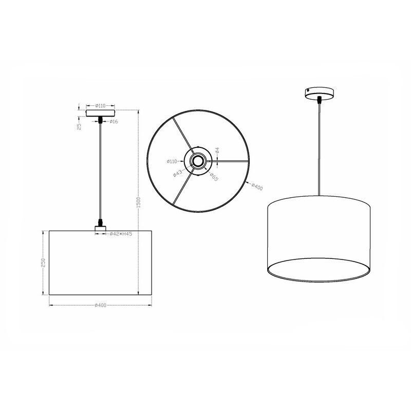 Zwarte hanglamp stof, Ledbury | Lampgigant