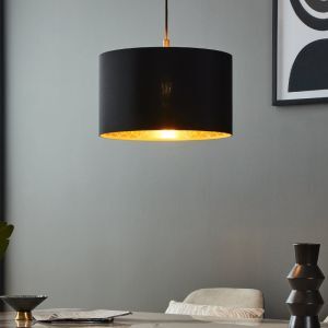 Zwarte moderne hanglamp stof, Kelsey | Lampgigant