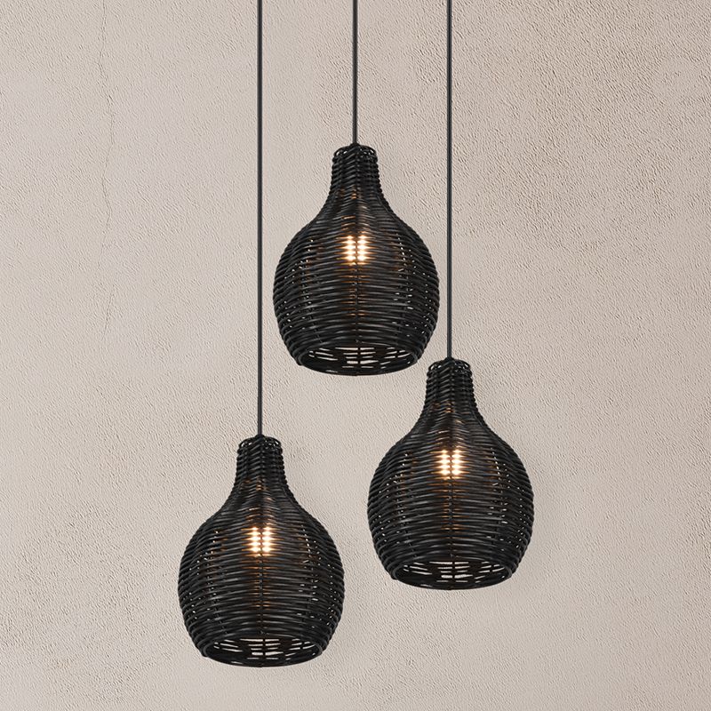 Rotan hanglamp zwart, Annieke | Lampgigant